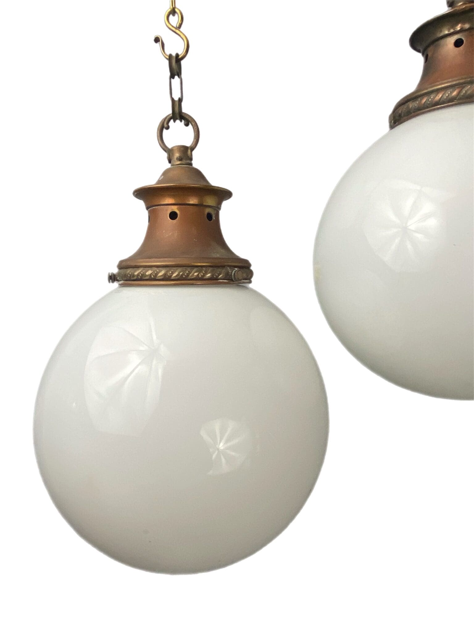Large Art Deco Opaline Globe Lights (32153) SOLD | Ashby Lighting