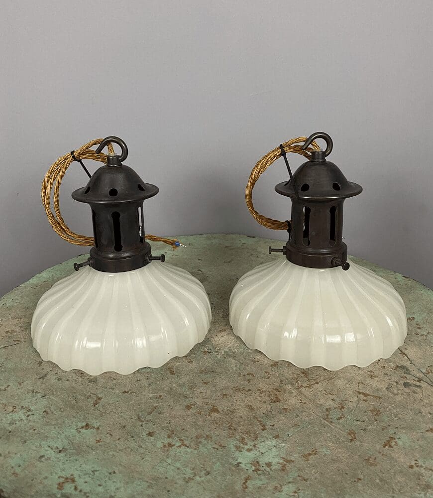 Small Moonstone Coolie Pendant Light (18148) | Ashby Lighting