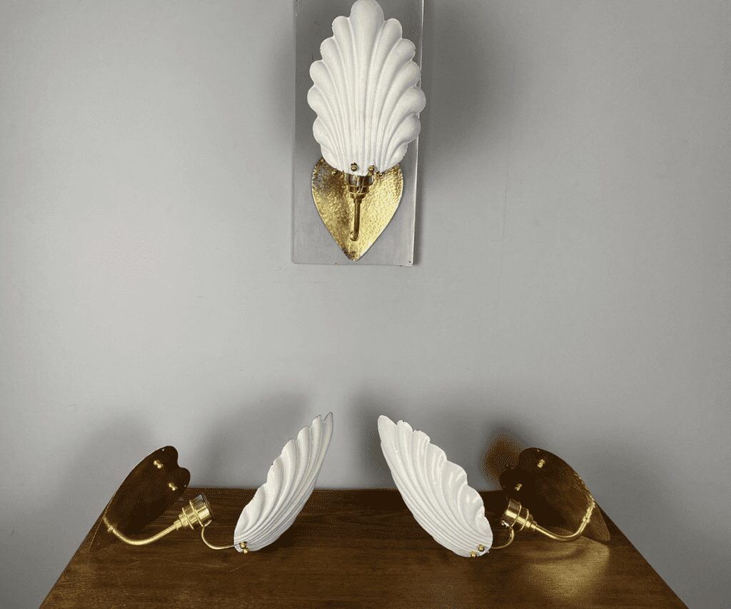 French Shell Wall Light in White Enamel | Ashby Lighting