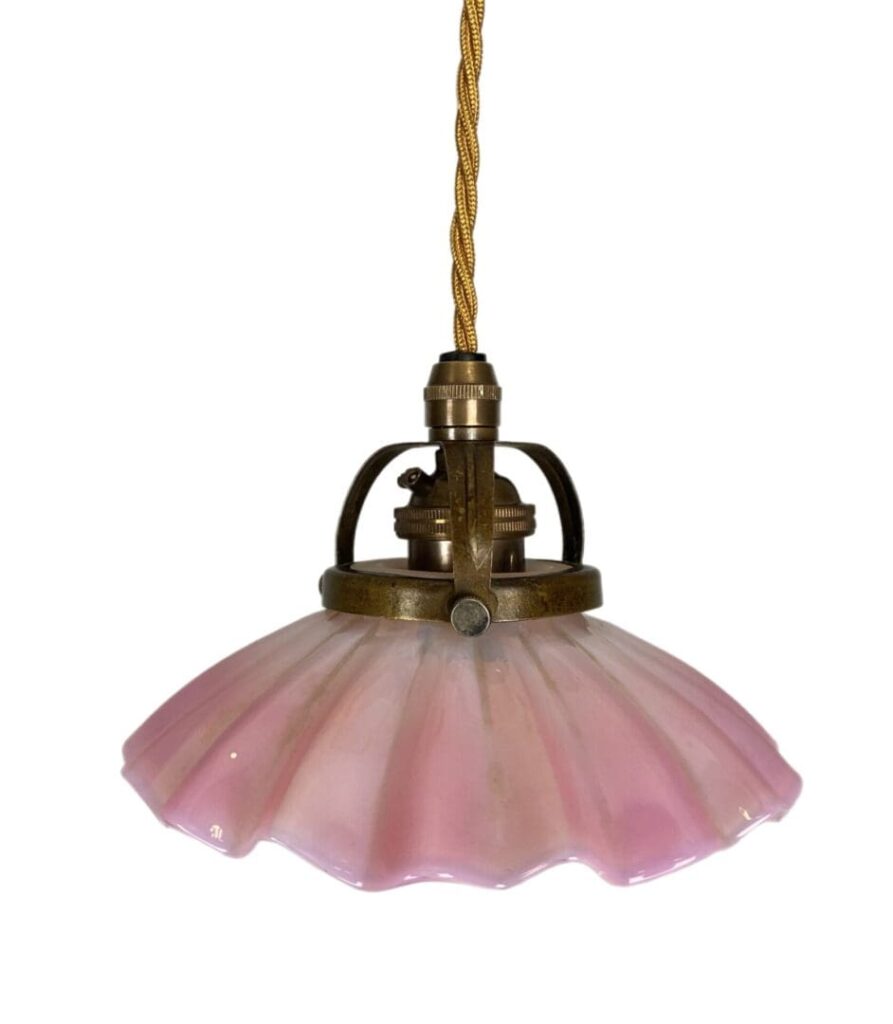 Small Pink Opalescent Coolie Light (41051) SOLD | Ashby Lighting