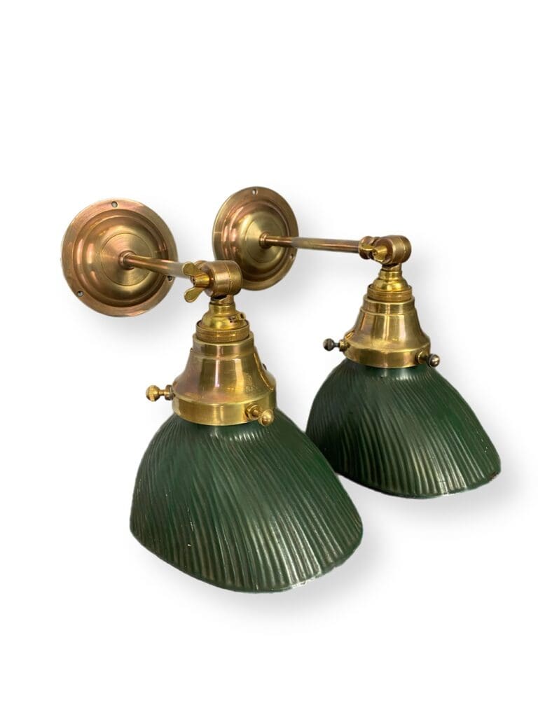 Pair Green X Ray Mercury Glass Wall Lights