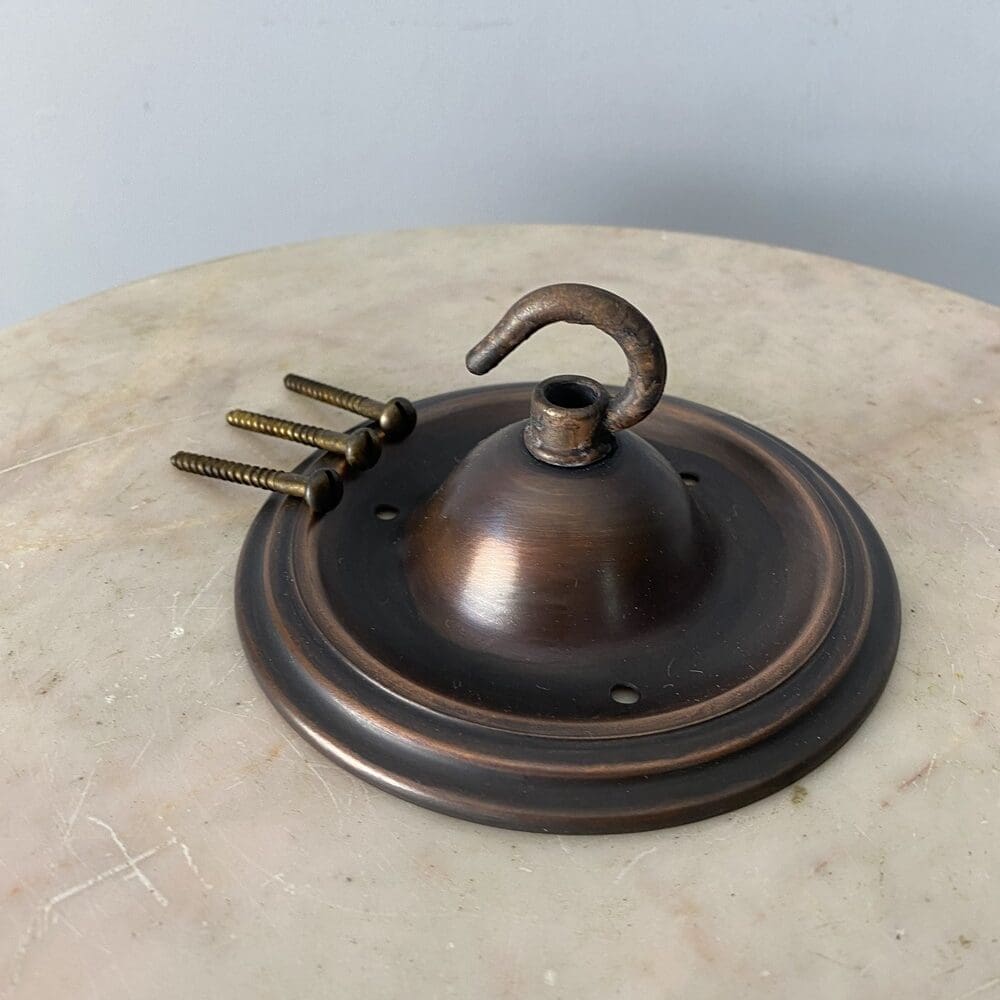 Antique Copper Art Nouveau Hooked Ceiling Rose | Ashby Lighting