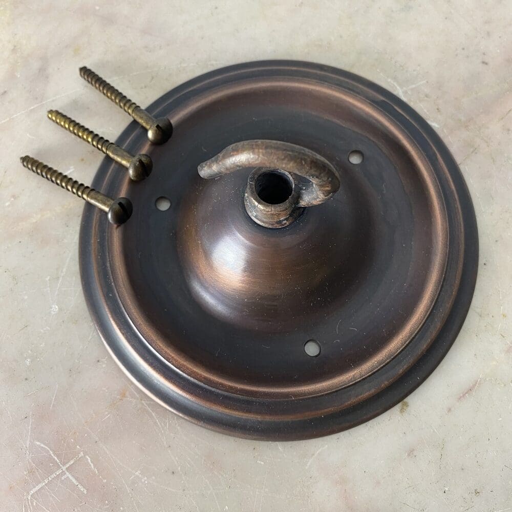 Antique Copper Art Nouveau Hooked Ceiling Rose | Ashby Lighting