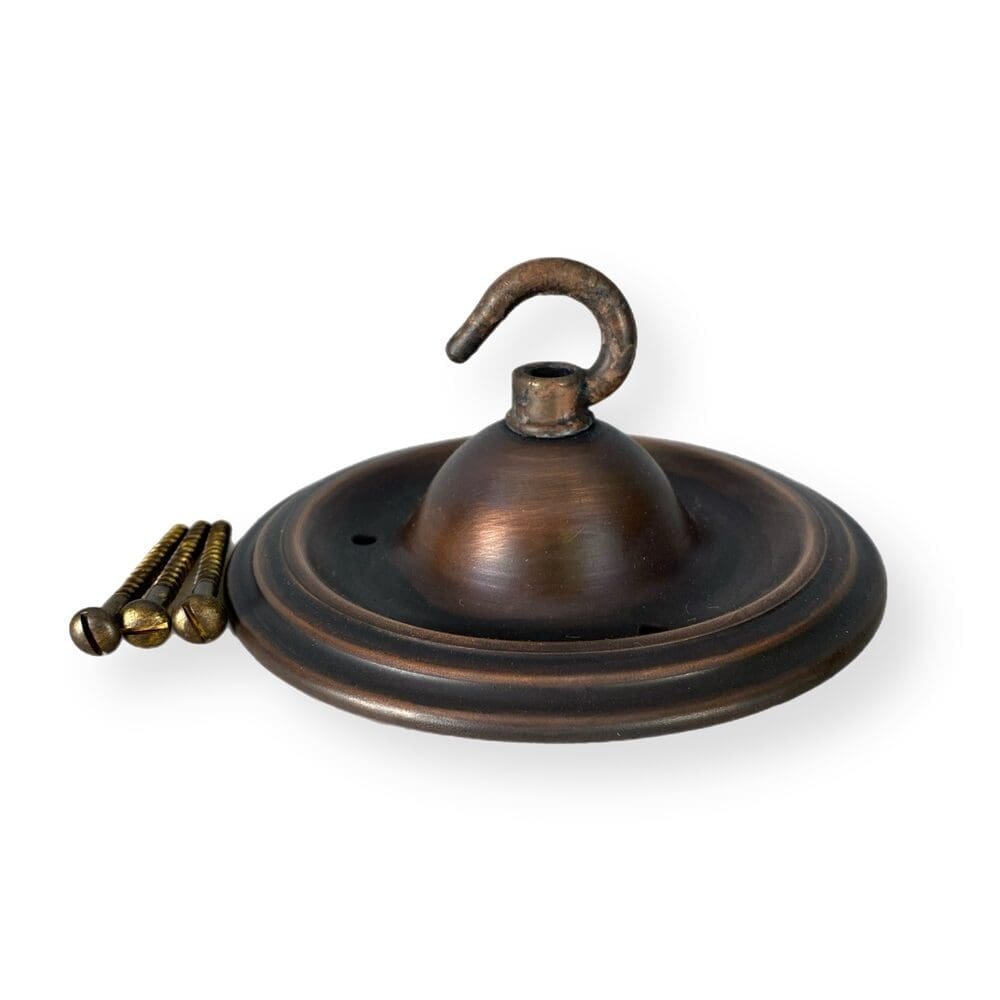 Antique Copper Art Nouveau Hooked Ceiling Rose | Ashby Lighting