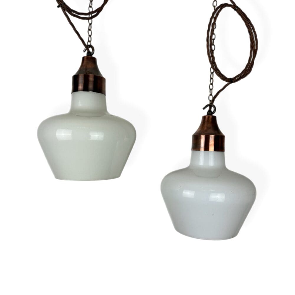 Mid Century Opaline Glass Pendant Light | Ashby Lighting