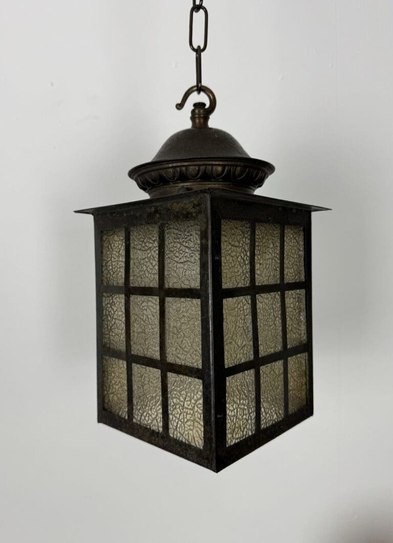 Square Frosted Glass Art Nouveau Lantern | Ashby Lighting