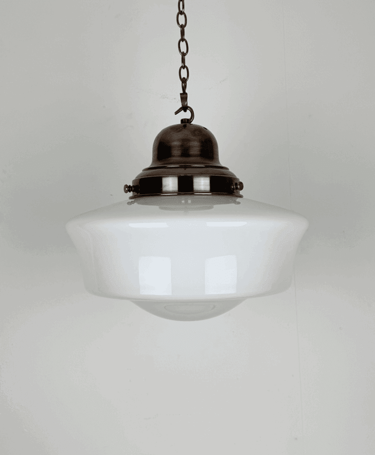 Large White Glass Chapel Light | Ashby Lighting - Antique Light