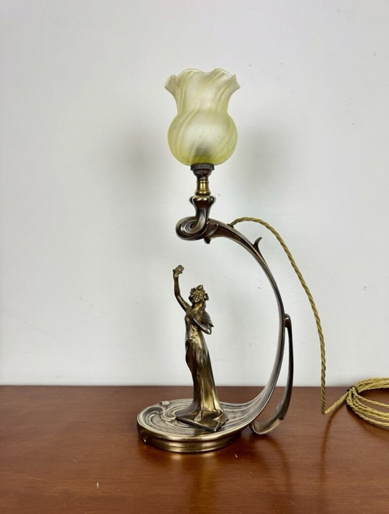 Art Nouveau Figural Lamp of Lady | Ashby Lighting - Lighting