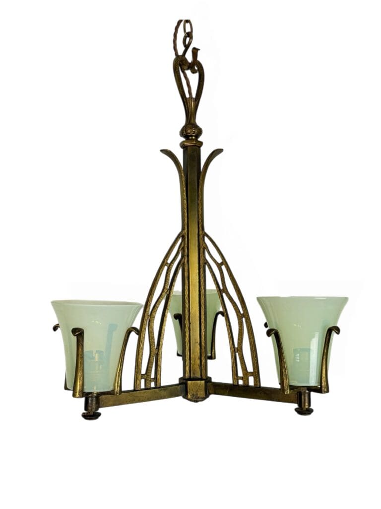 Art Deco Three Arm Chandelier | Ashby Lighting - Fixtures